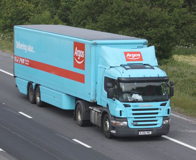 Argos Scania on the M5 Bridgwater - news from Lorryspotting.com
